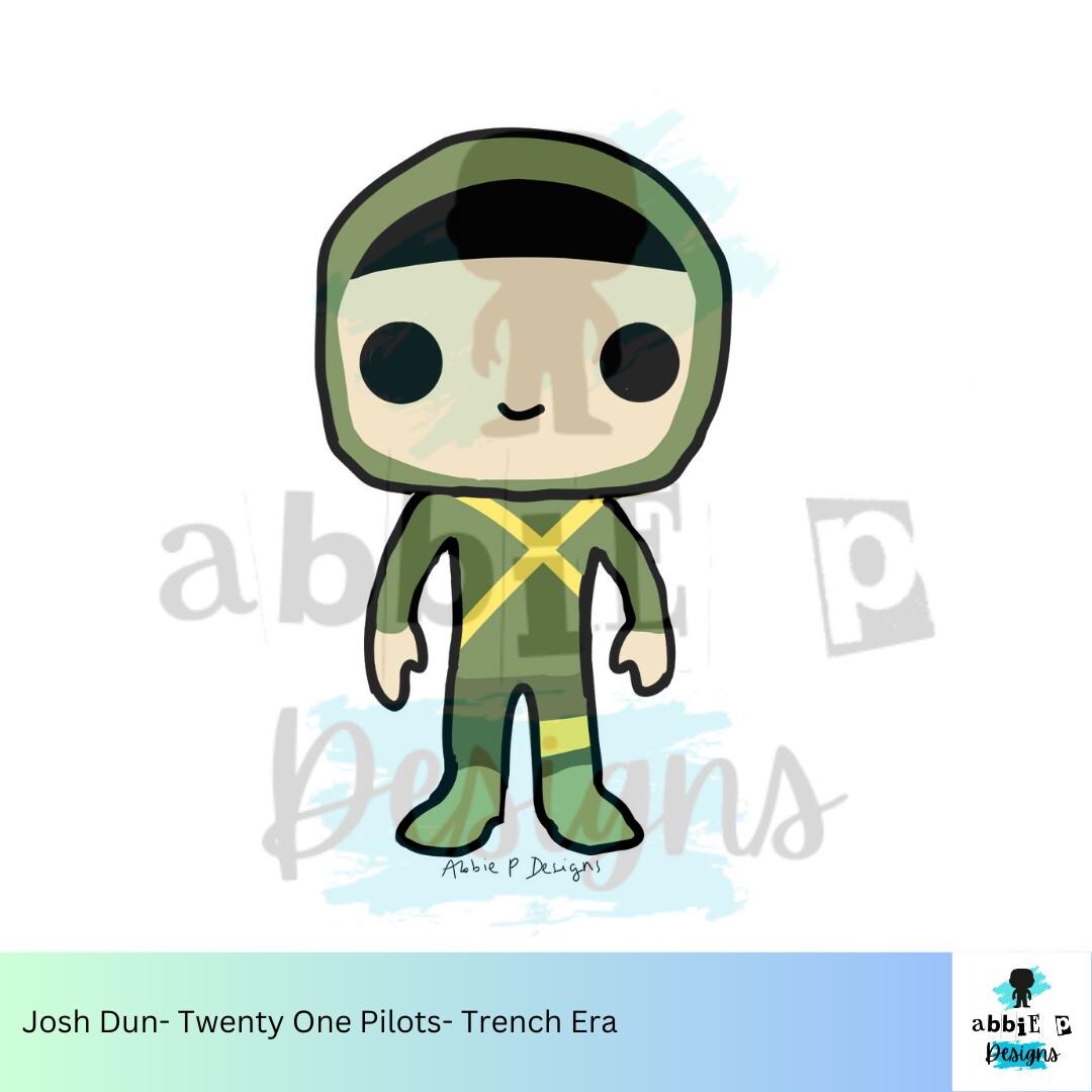 Josh Dun Twenty One Pilots Trench Era Pop Figure Inspired Design PNG ...