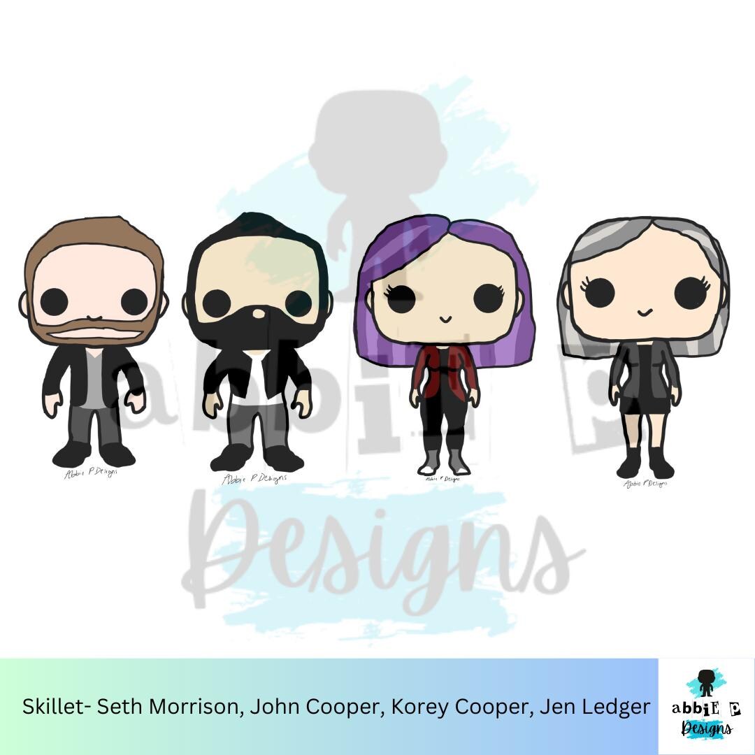 Skillet Band Pop Figure Inspired Design Bundle PNG Instant Download for ...