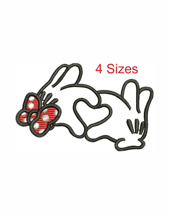 Minnie Mouse Hand Embroidery Design Minnie Mouse Hand Pes | Etsy