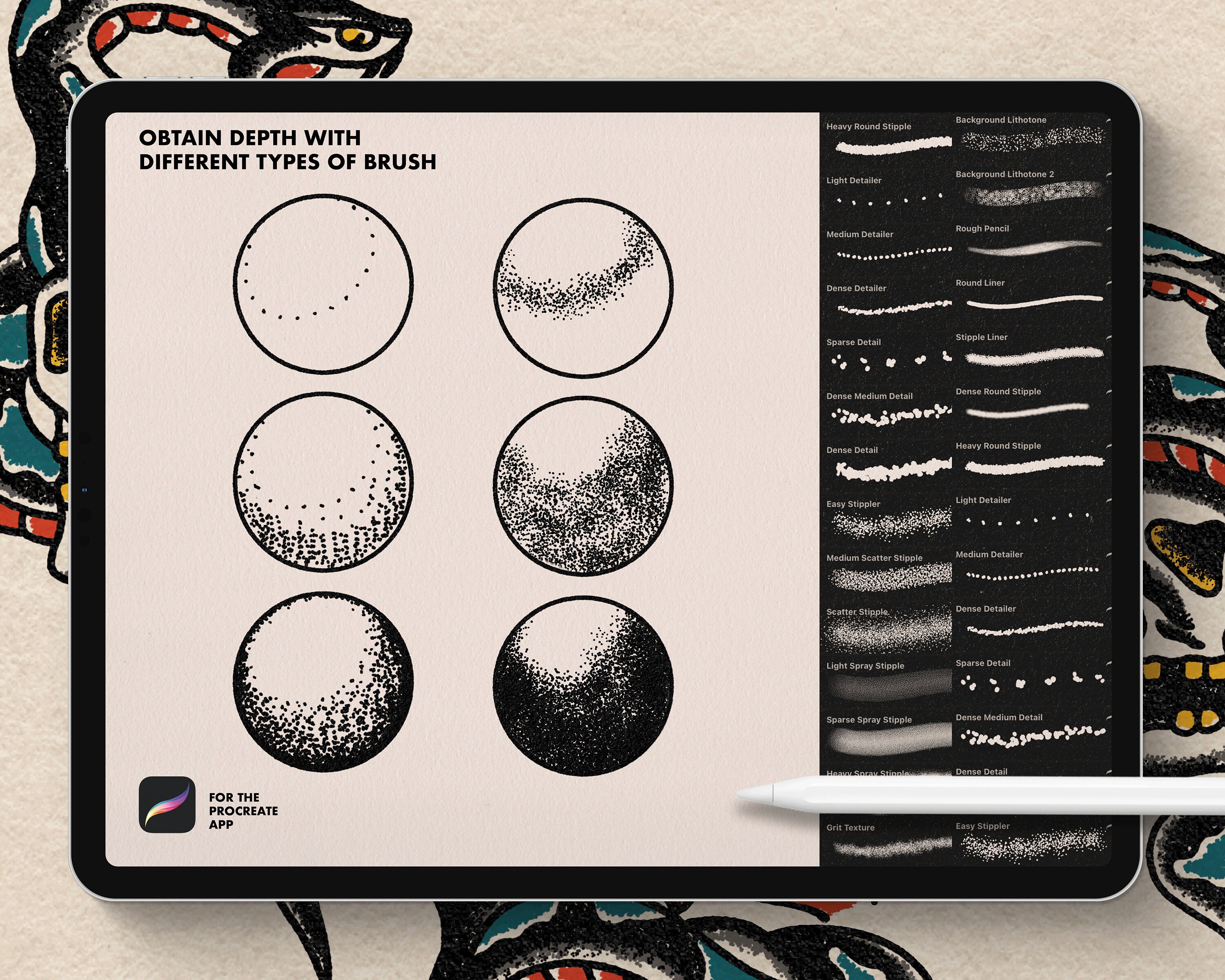 20 Procreate Stippling Brushes + 3 Paper Templates - Etsy