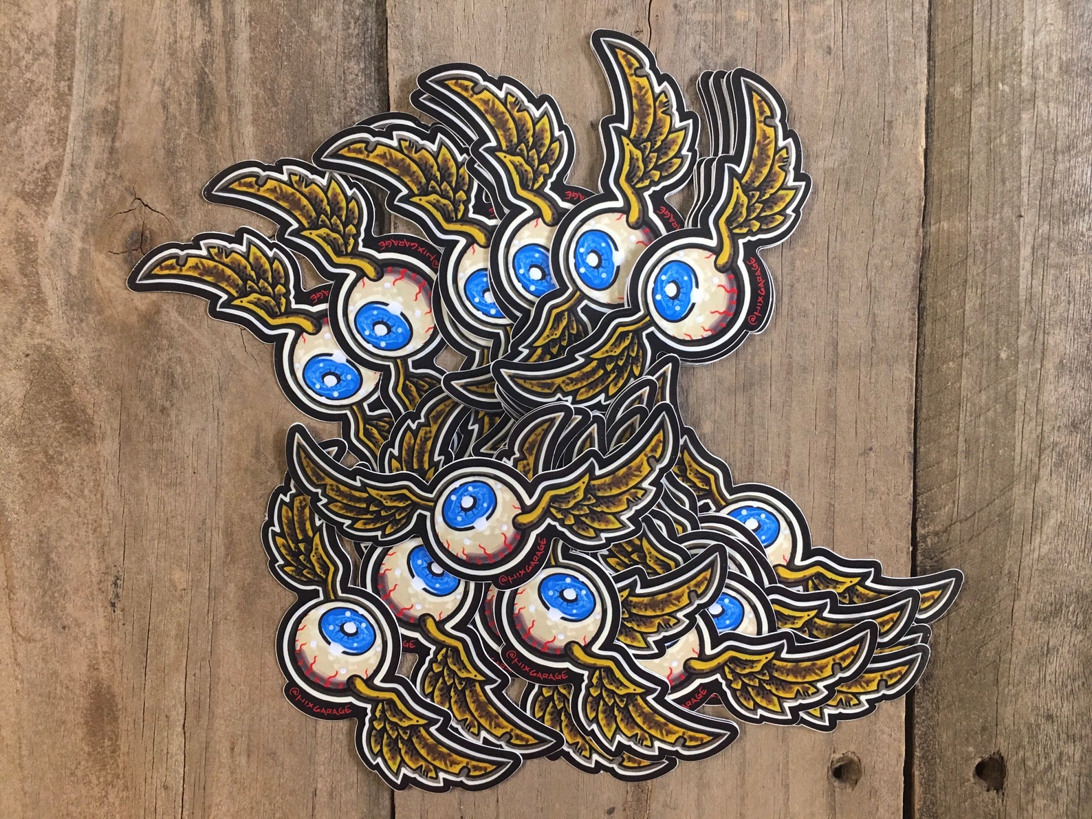 Flying Eyeball Vinyl Decal Glossy Sticker Hixgarage Art Free - Etsy