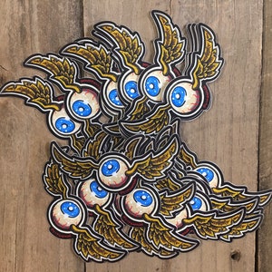 Flying Eyeball Vinyl Decal Glossy Sticker Hixgarage Art Free US ...