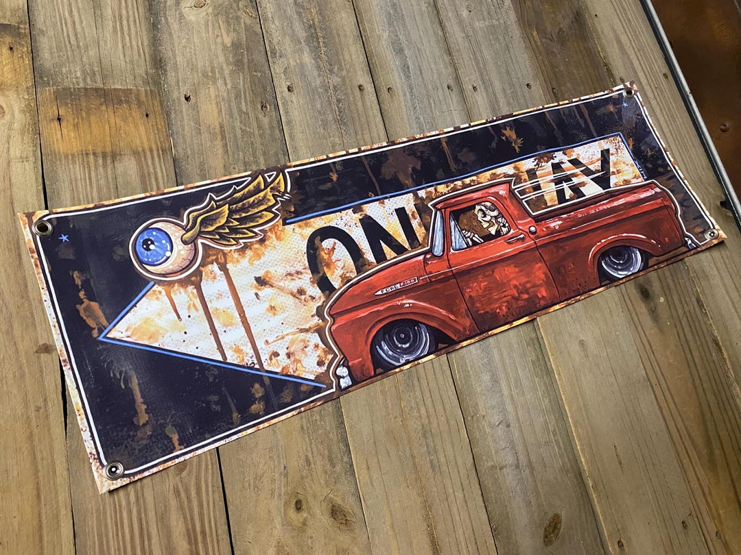 Banner ONE WAY 61 Ford Red 1’x3’ Hixgarage - Etsy
