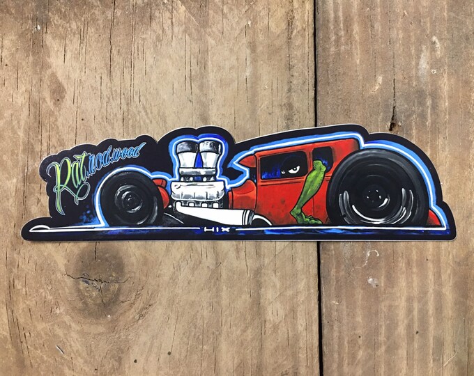 Red Hotrod Rat-rod Sticker Hixpinstriping Free US Shipping - Etsy