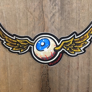 Flying Eyeball Vinyl Decal Glossy Sticker Hixgarage Art Free US ...