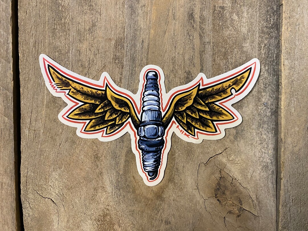 Flying Spark Plug Sticker Free US Shipping - Etsy