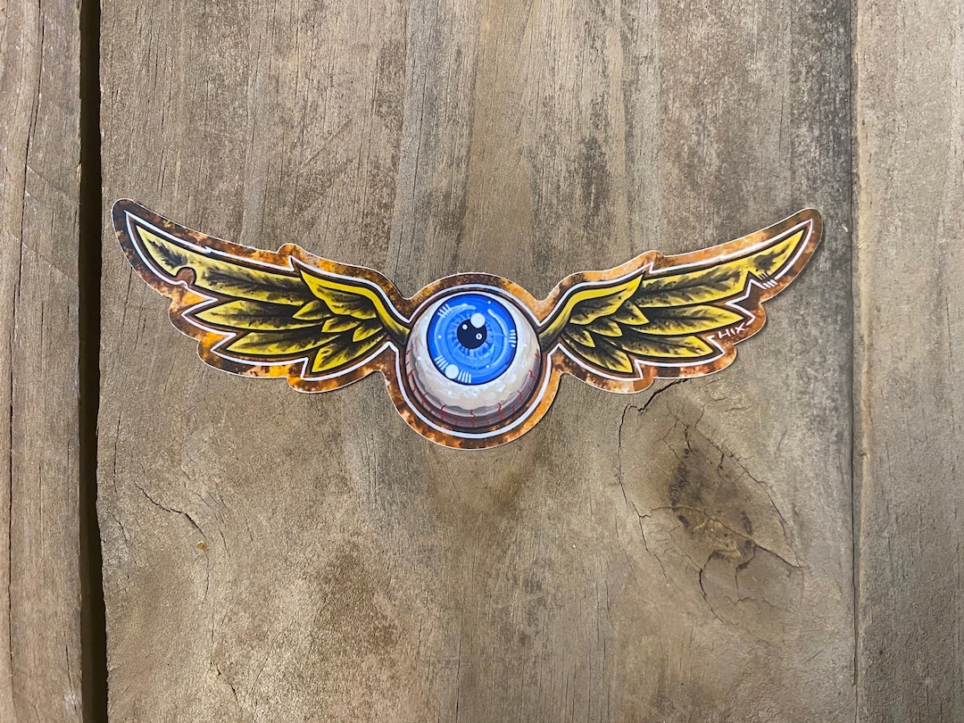 Flying Eyeball 2023 Vinyl Decal Glossy Sticker Hixgarage Art Free US ...