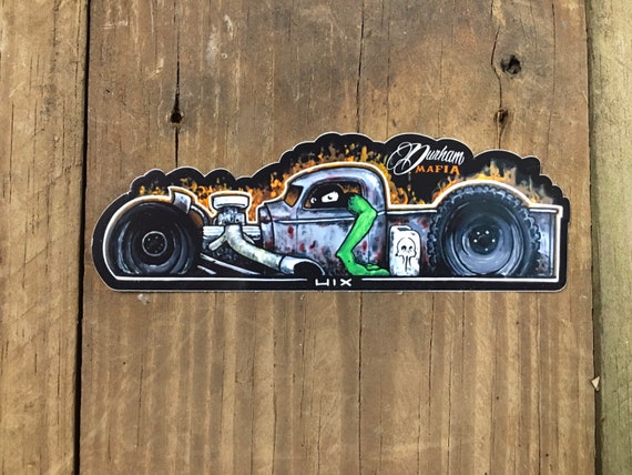 Hotrod Rat-rod Flaming Sticker Hixpinstriping Free US Shipping | Etsy