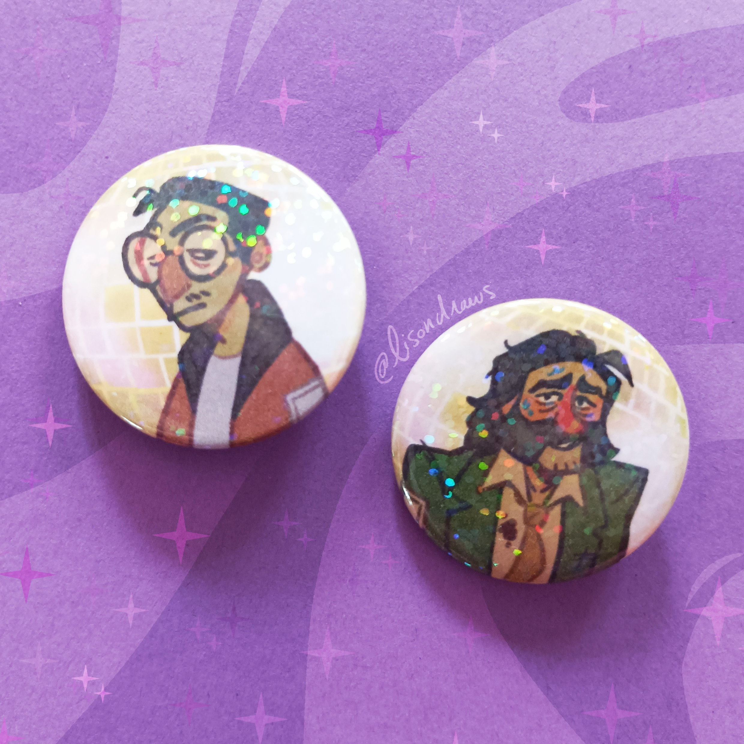 Kim & Harry - Sparkly Badges - Disco Elysium - Etsy