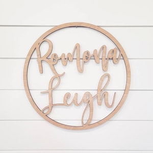 Personalized Name Round Nursery Sign New Baby Circle Name Sign Baby ...