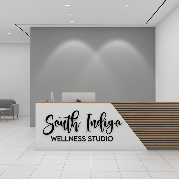 Wood Reception Desk - Etsy