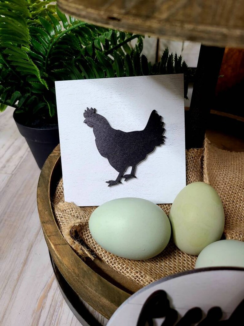 Farm House Tiered Tray Set Chicken Decorations Tiered Tray - Etsy