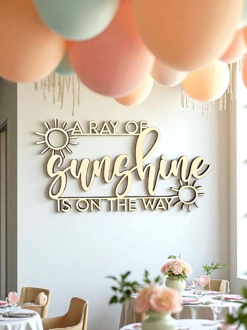 A Ray of Sunshine is on the Way Baby Shower Sign • Sunshineparty ...