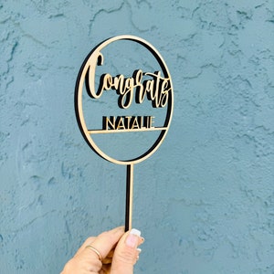 Custom Congratulations Cake Topper With Name Congrats Personalized ...