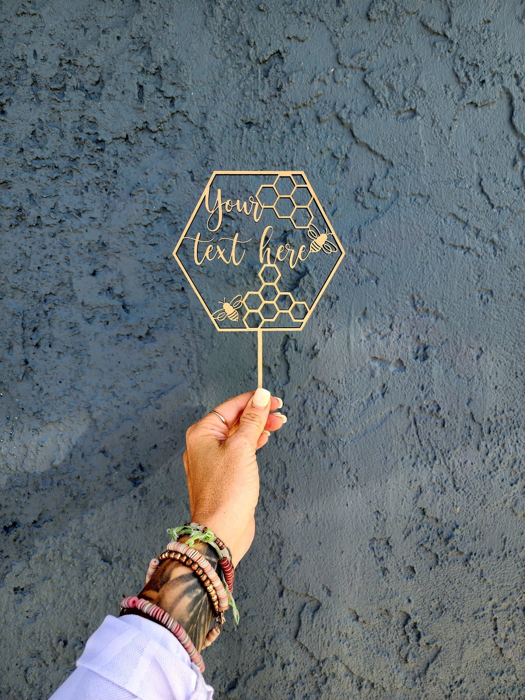 Custom Bee Cake Topper Personalized Honeycomb Cake Topper Bee Themed ...