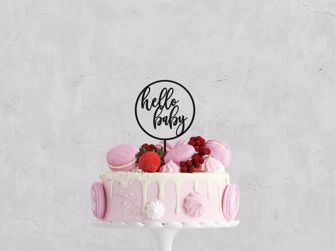Hello Baby Cake Topper Pregnancy Announcement Baby Shower Cake Sign ...