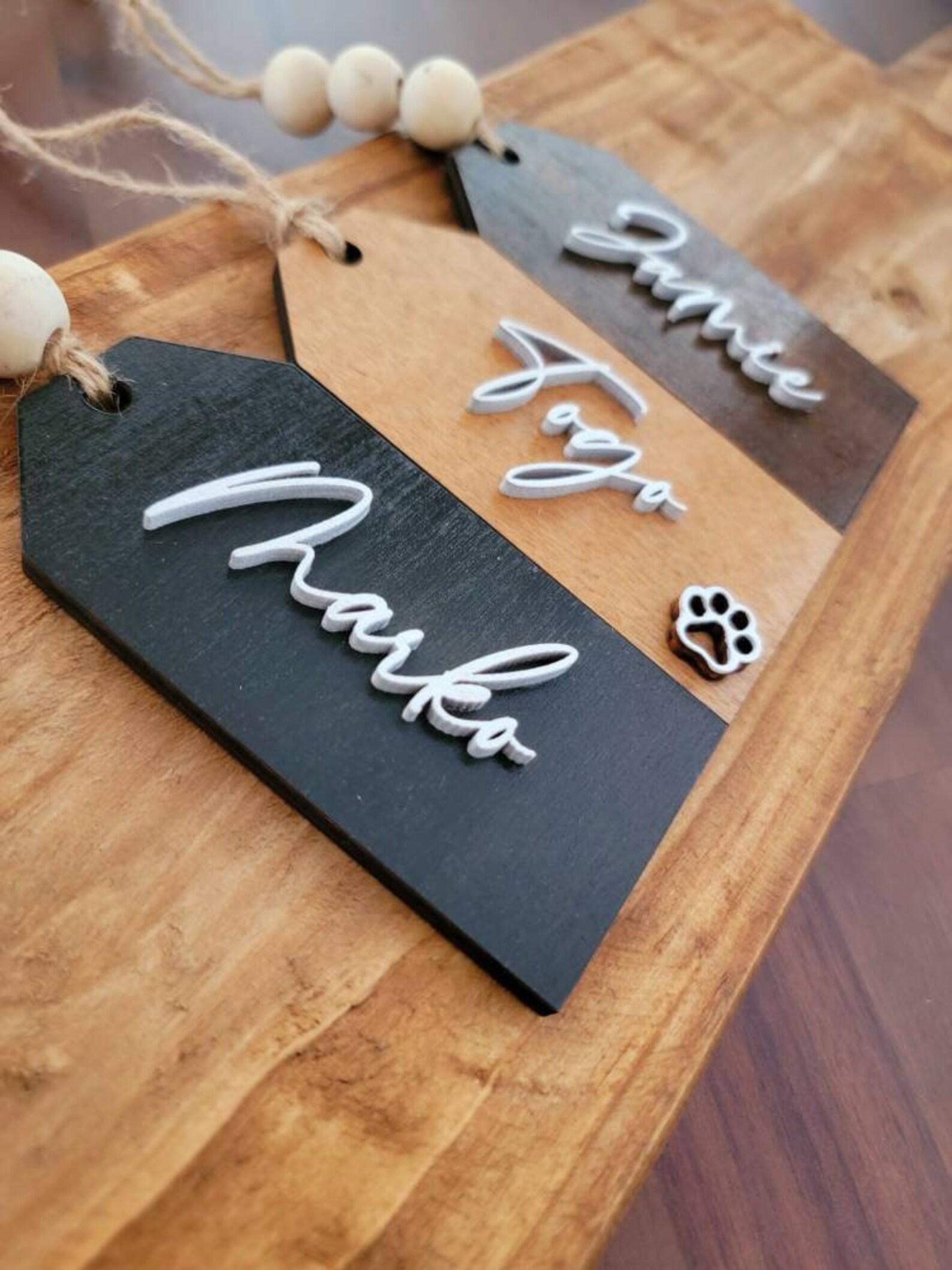 Custom Christmas Ornament Farmhouse Name Tags for Christmas | Etsy