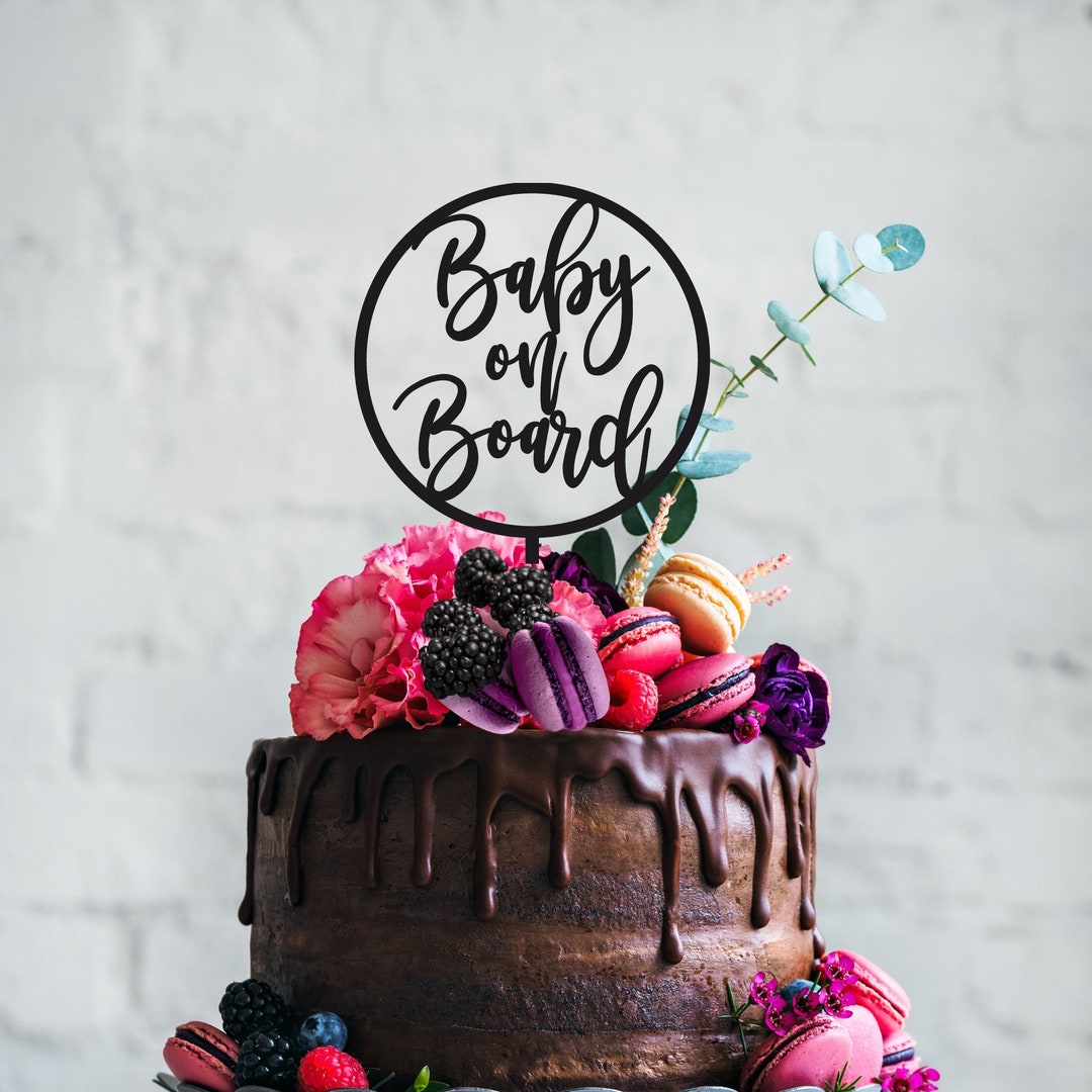 Baby on Board Cake Topper Cake Decorations for Baby Shower Pregnancy ...