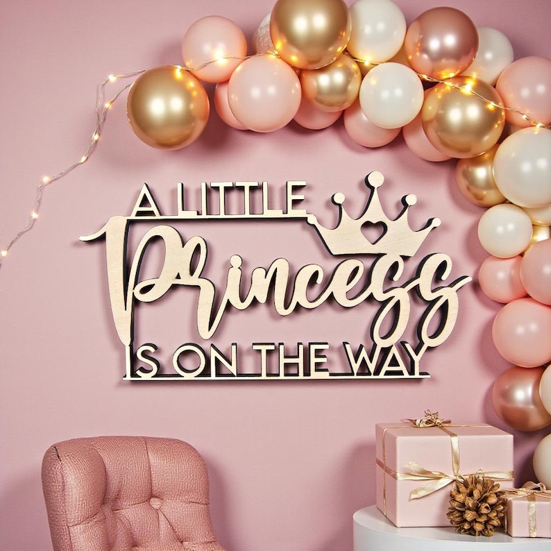 A Little Princess is on the Way Sign: Baby Shower Decoration ...