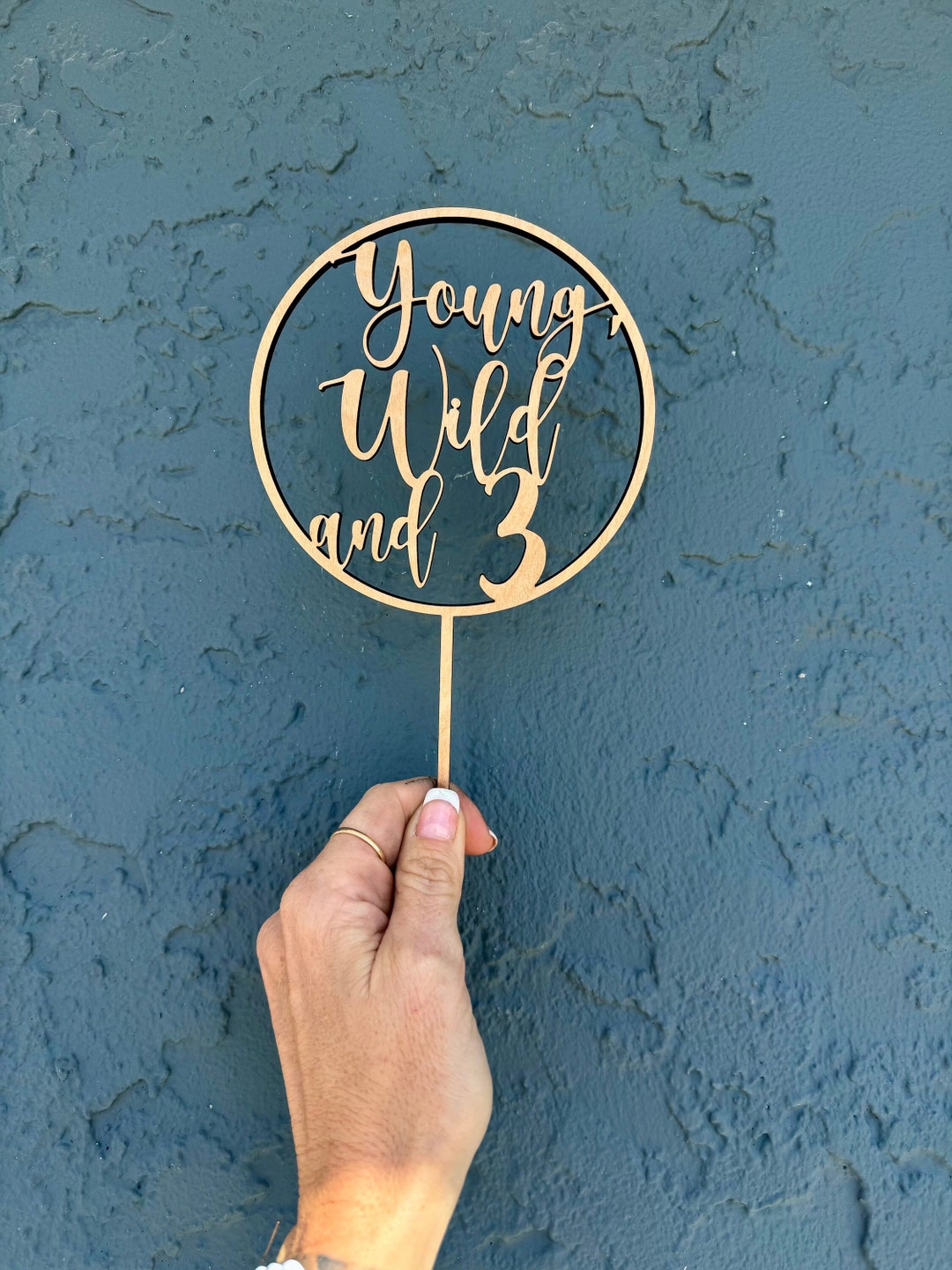 Young Wild and Three Cake Topper 3rd Birthday Decorations Three Year ...