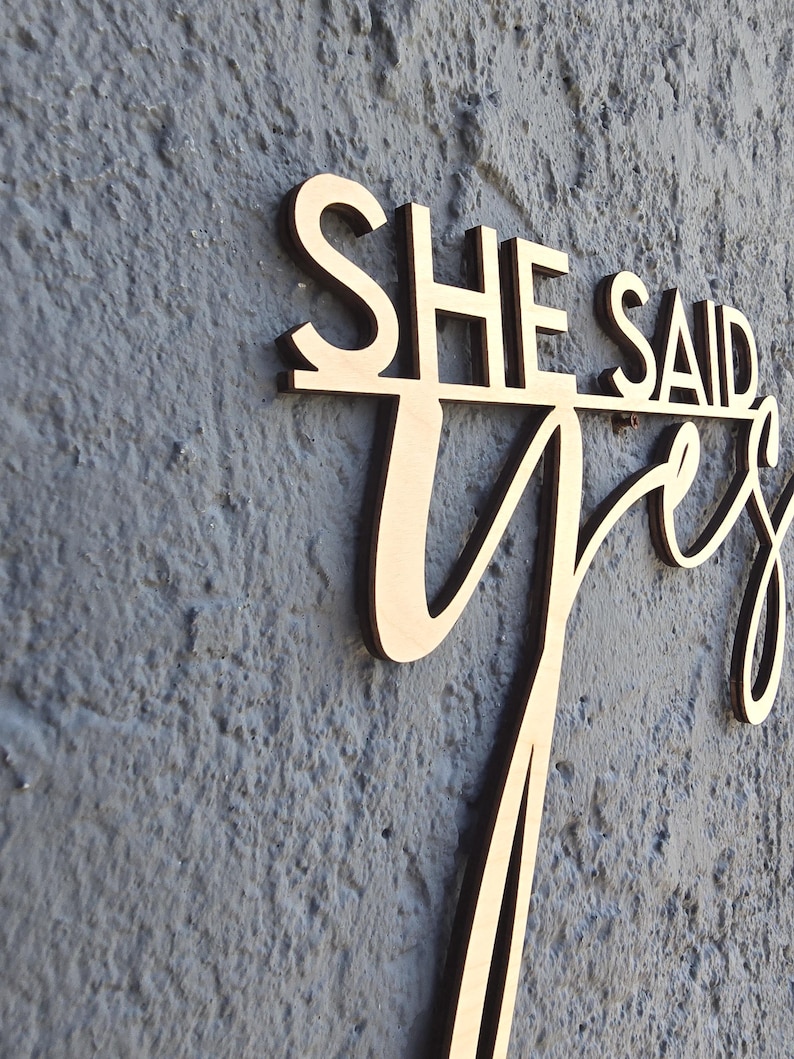 She Said Yes Sign | Laser Cut Wooden Engagement Sign | Bridal Shower ...