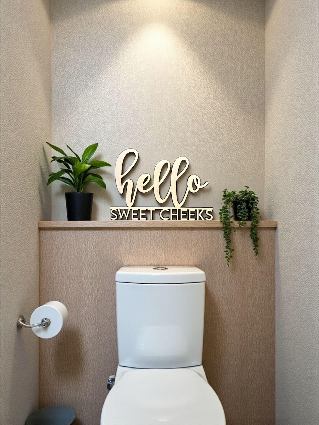 Hello Sweet Cheeks Sign: Rustic Farmhouse Bathroom Wood Decor - Etsy