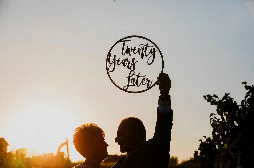 Custom Round Wooden Sign Anniversary Sign 20 Years Later Wooden Prop ...