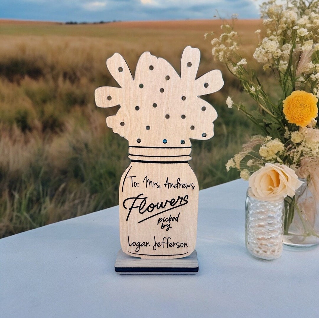 Custom Teacher Gift Flower Vase, Teacher Appreciation,flowers Hand ...