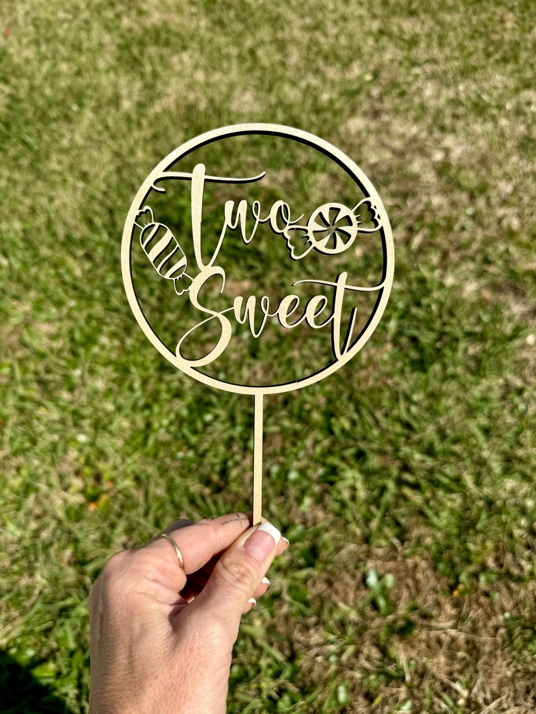 Two Sweet Cake Topper 2nd Birthday Candy Themed Birthday Decorations ...