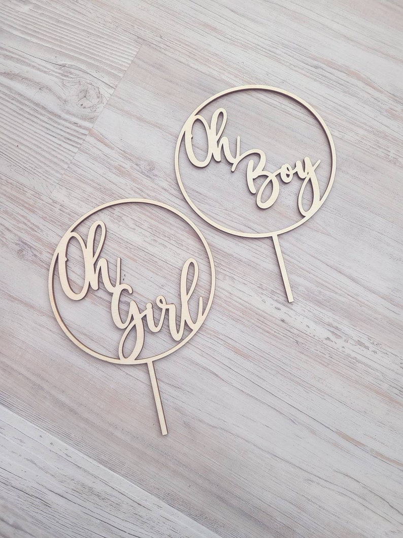 Oh Boy Oh Girl Circle Cake Topper Baby Shower Cake Sign | Etsy