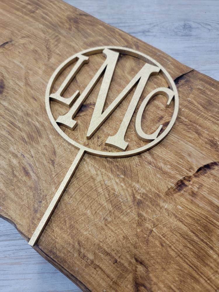 Custom Monogram Cake Topper Initials Cake Topper Letter - Etsy