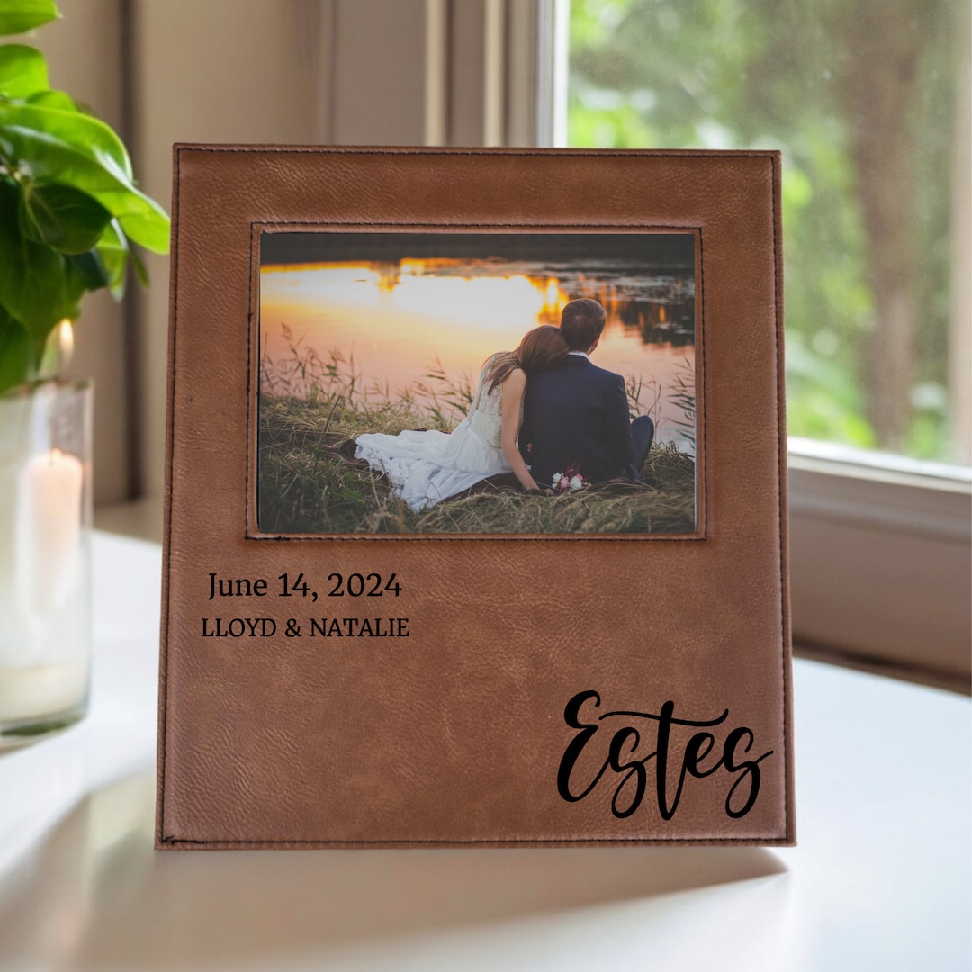 Custom Wedding Portrait Frame Gift for Couple Picture Frame Engagement ...