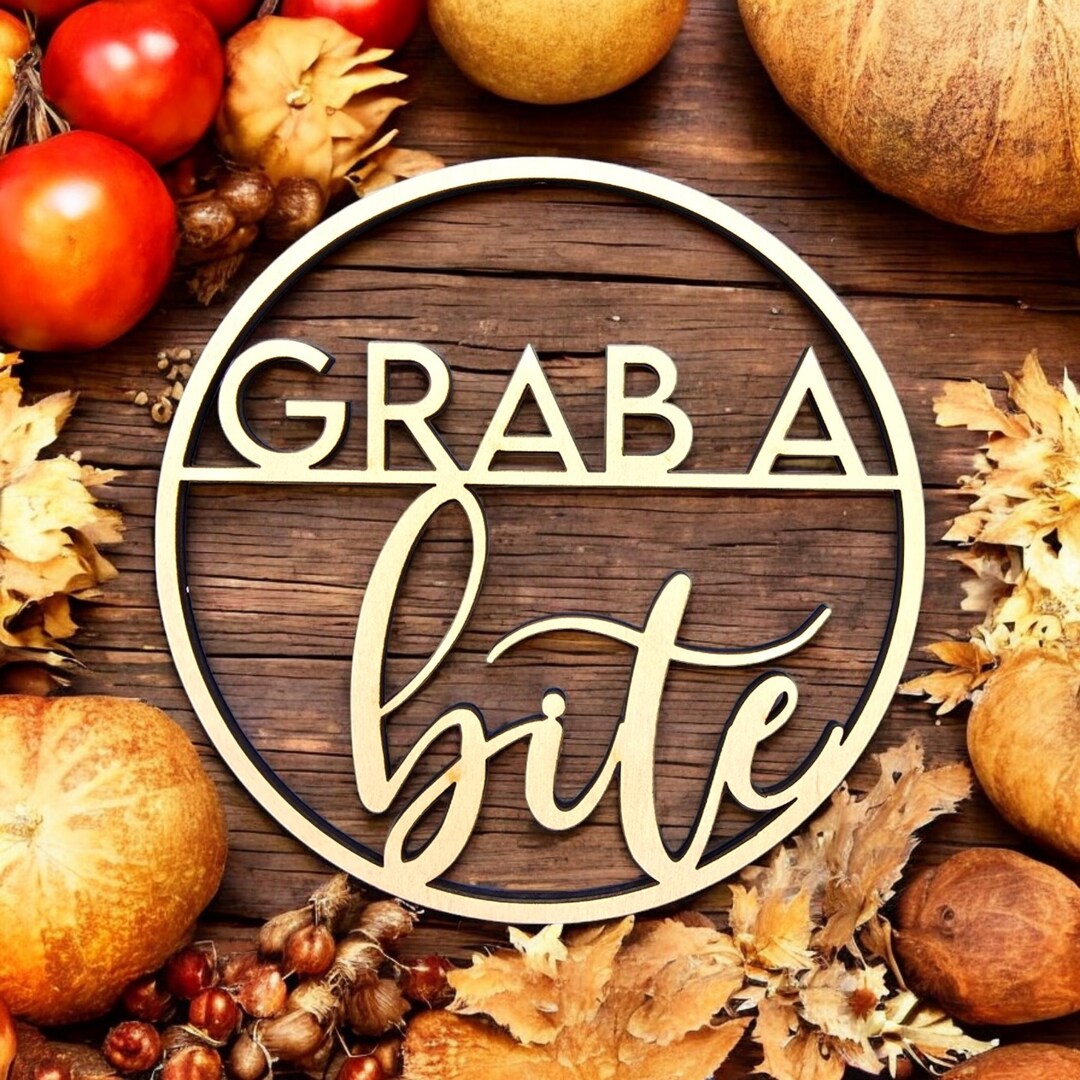 Grab a Bite Wooden Sign Sign for Food Buffet for Party Wedding Buffet ...