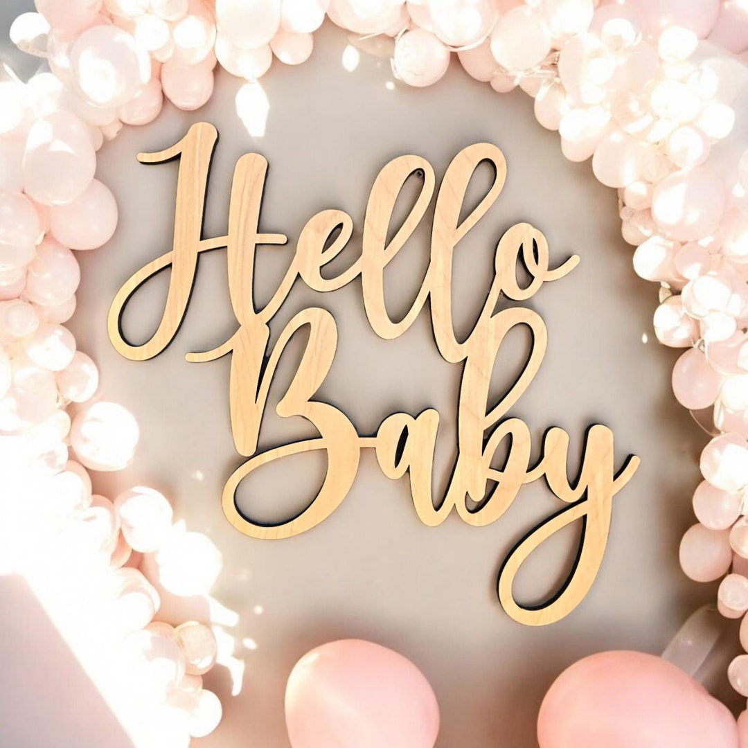 Hello Baby Sign Baby Shower Sign Gender Reveal Pregnancy Announcement ...