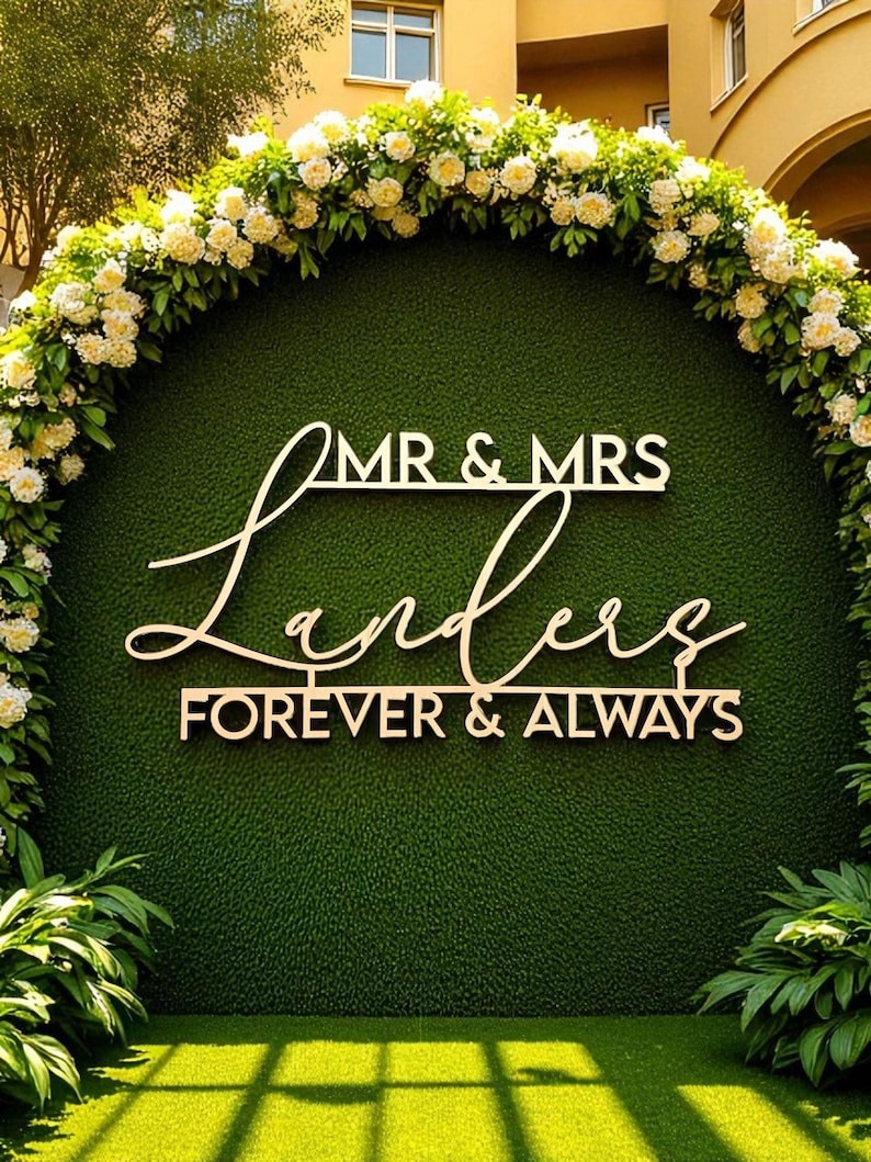 Custom Wedding Sign: Personalized Backdrop Decor | Wedding Arch Sign ...
