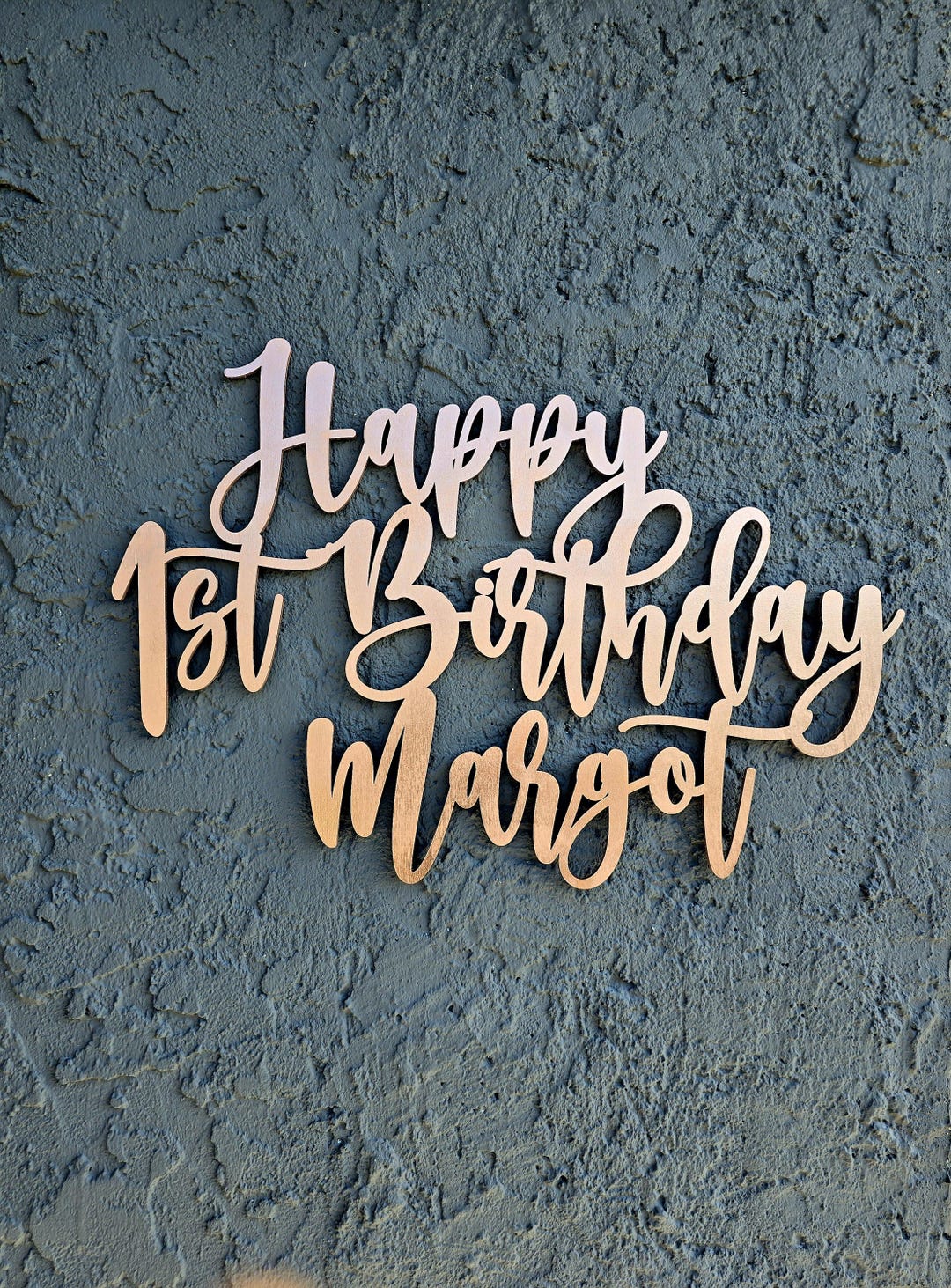 Happy 1st Birthday Sign Personalized Birthday Name Sign Wooden First ...