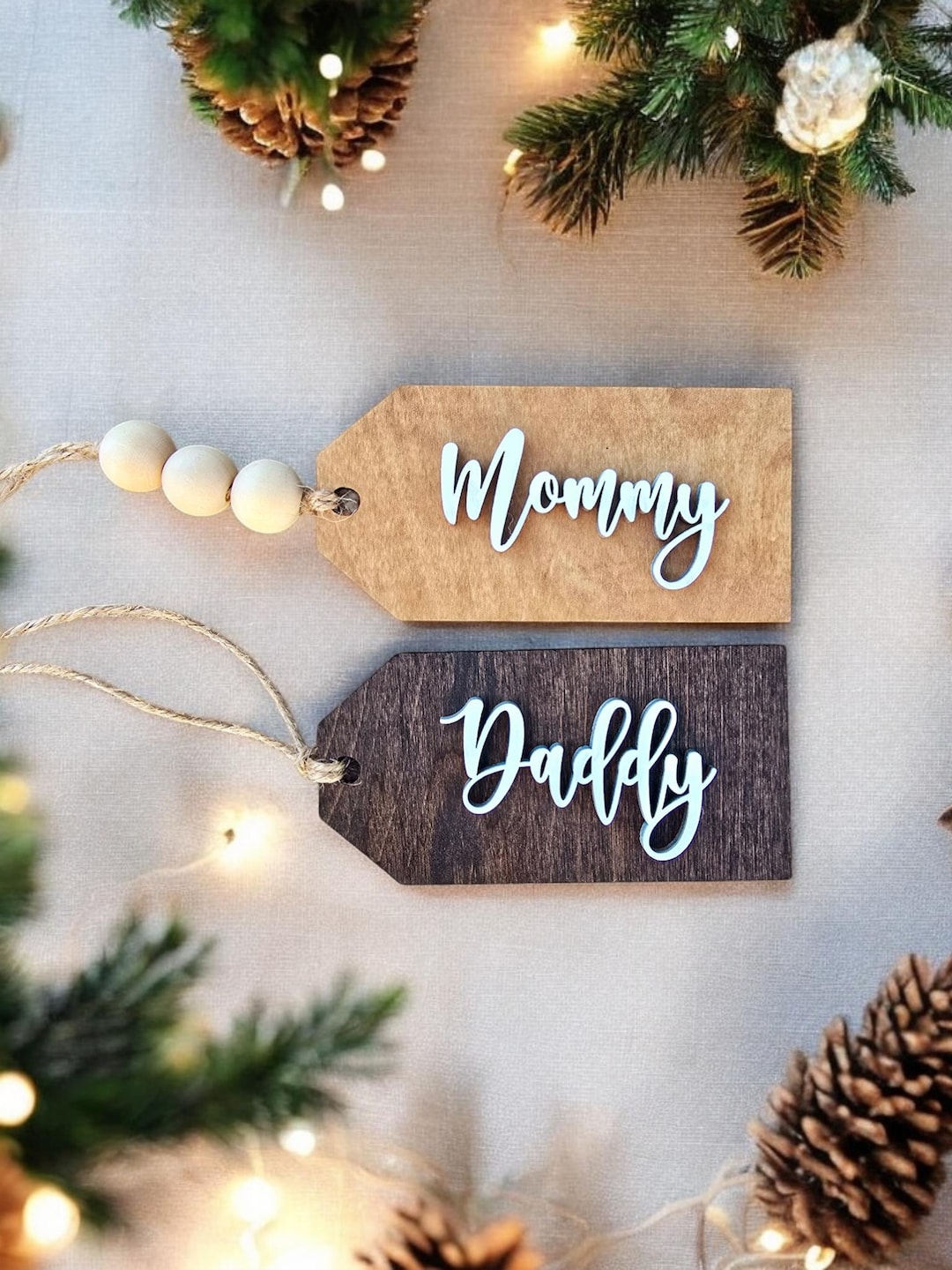 Beaded Stocking Tags Pet Stocking Personalized Wooden Tags for ...