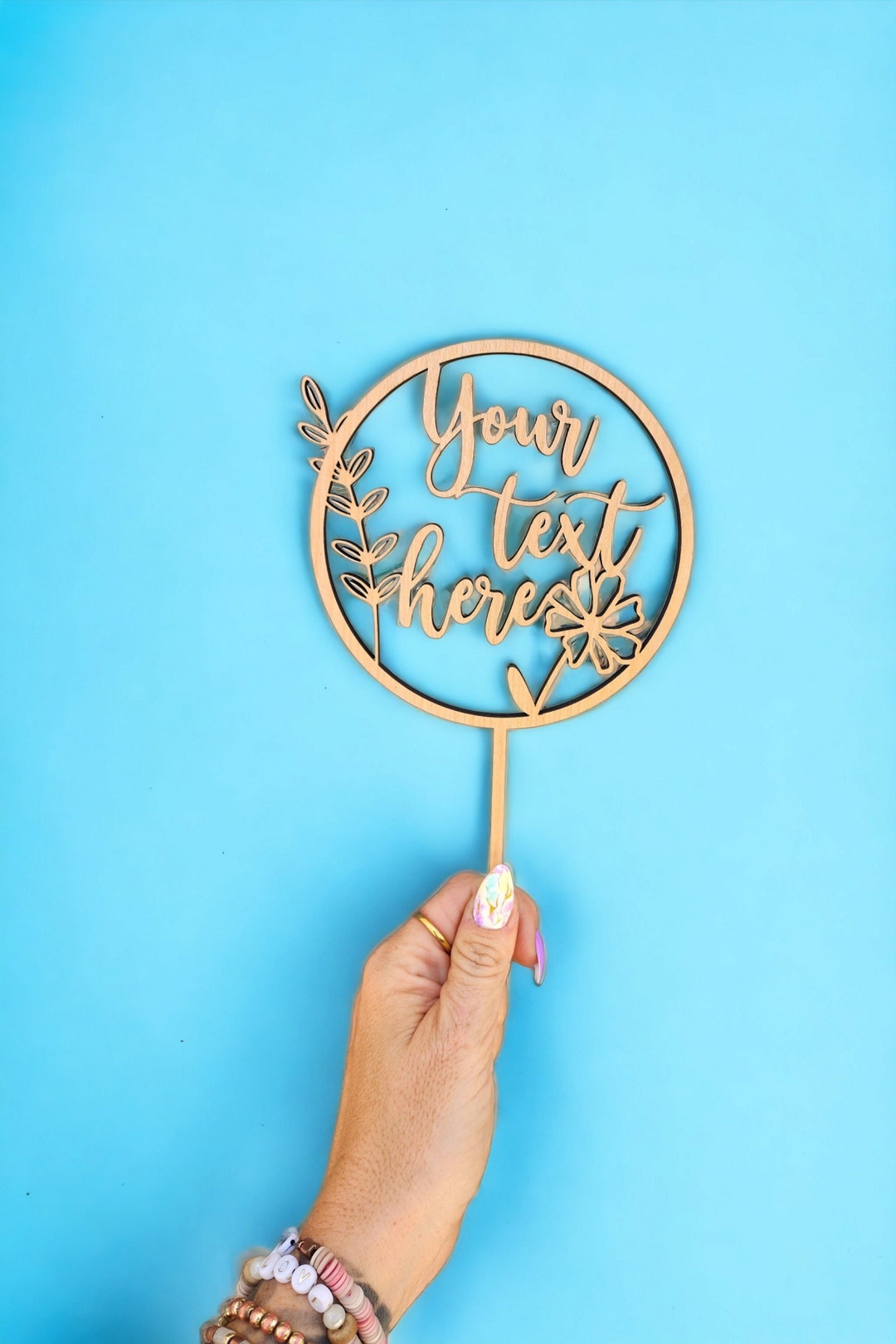 Custom Floral Name Cake Topper Personalized Wild Flower Cake Topper ...