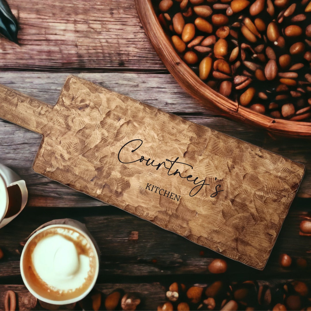 Engraved Name Board Rustic Charcuterie Board Personalized Kitchen ...