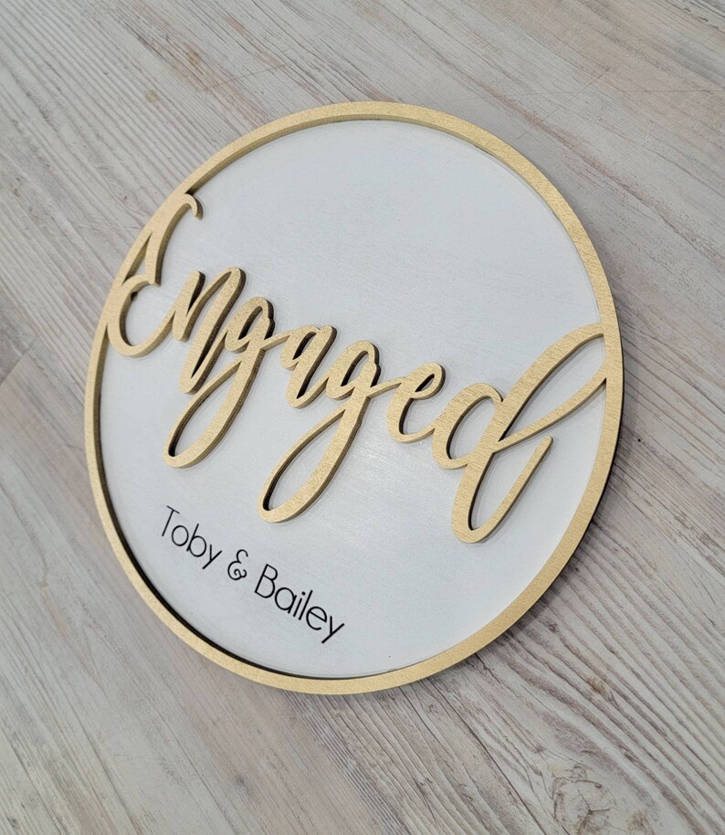 Personalized Engaged Sign With Couples Names Bridal Shower - Etsy