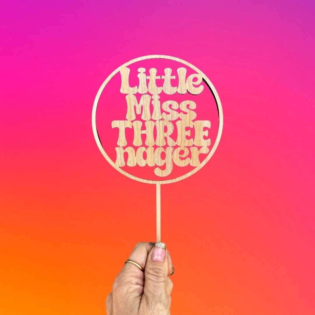 Little Miss Threenager Cake Topper 3rd Birthday Decorations Third ...