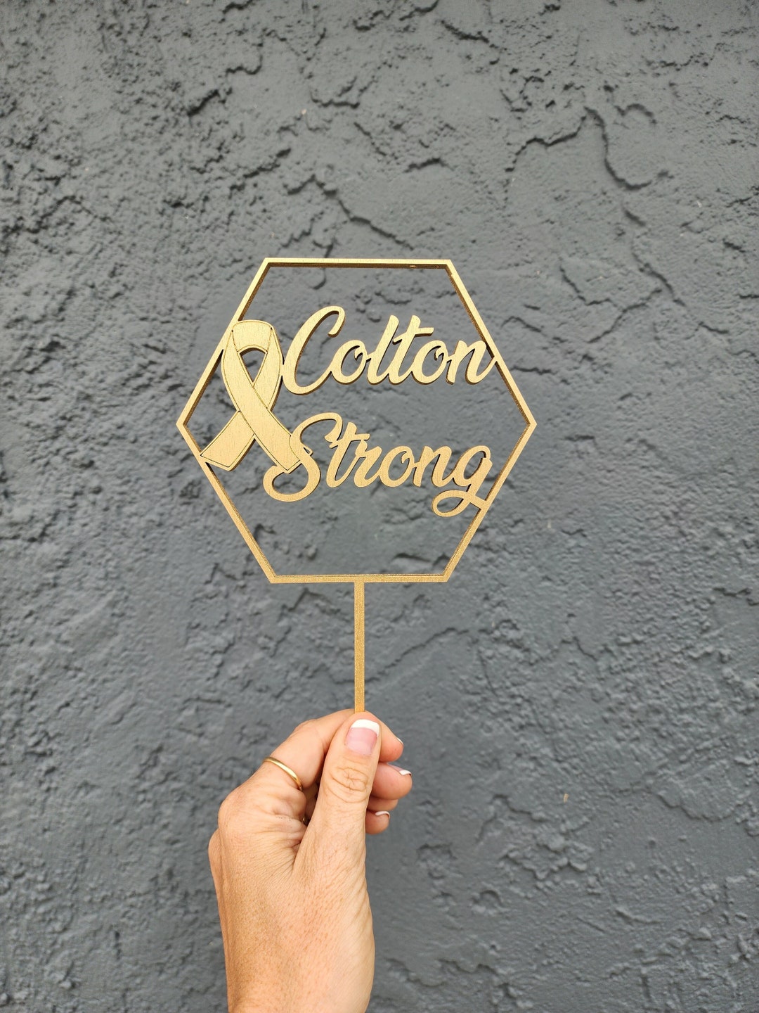 Custom Cancer Ribbon Cake Topper Cancer Awareness With Name Cancer ...