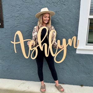 Custom Wooden Name Sign Nursery Decor Stacked Personalized Crib Name ...