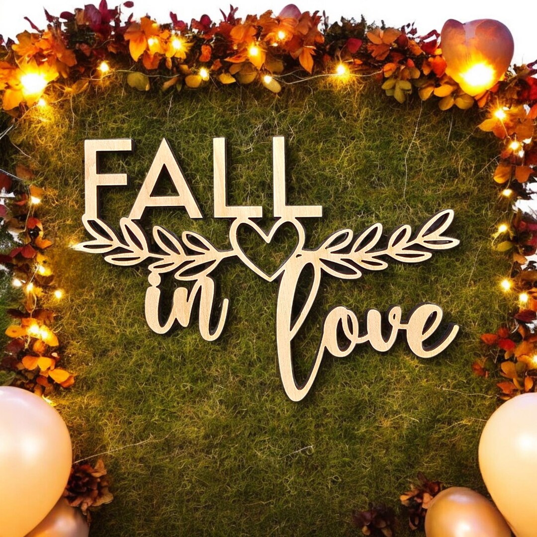 Fall in Love Wedding Sign: Fall Wedding Decoration | Autumn Bridal ...