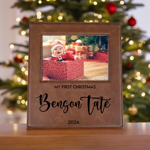 Custom Baby's First Christmas Picture Frame Stocking Name Photo Frame ...