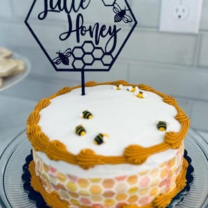 Little Honey Bee Themed Babyshower Cake Topper Cake Decorations Bee ...