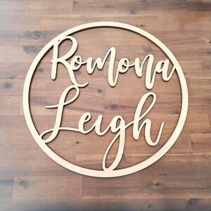 Personalized Name Round Nursery Sign New Baby Circle Name Sign Baby ...