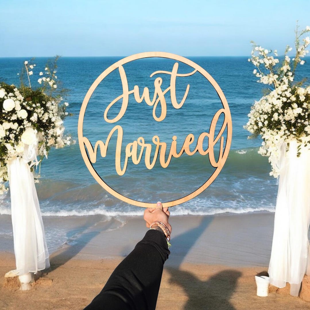 Just Married Photo Prop Sign Wedding Photos Sign Wooden Sign for ...