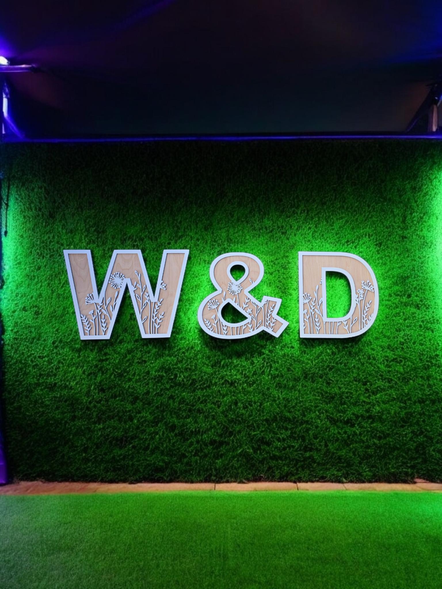 Floral Block Letters Nursery Letters for Baby Shelf Baby Name With ...