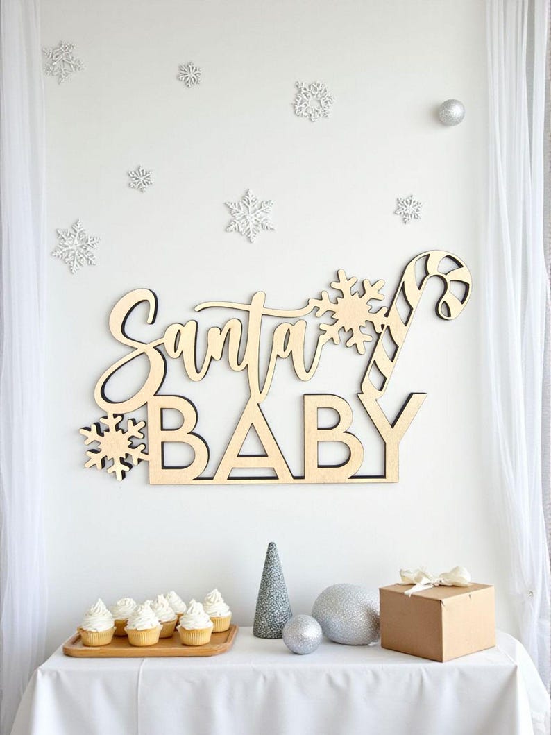 Santa Baby Sign • Baby’s First Christmas Decoration • Holiday Baby ...